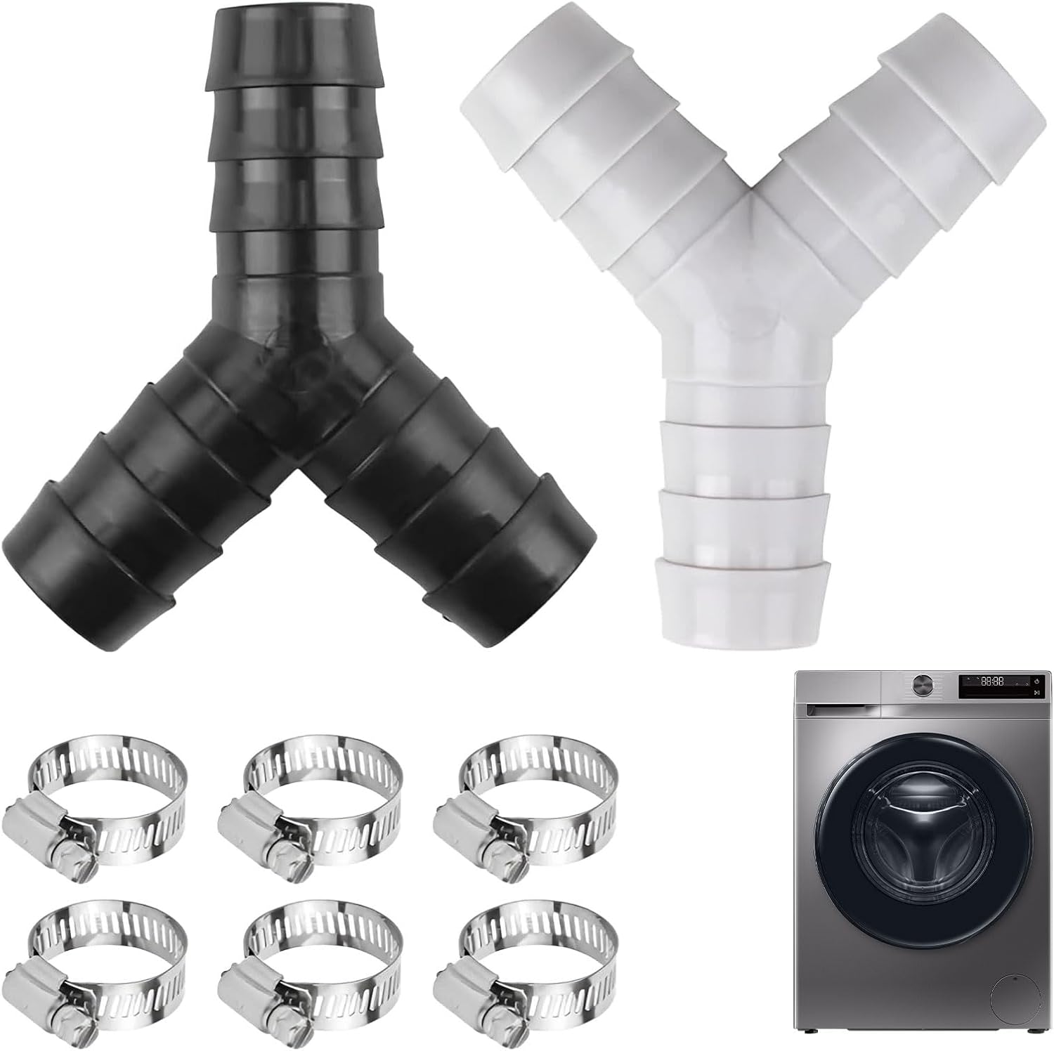 Washing Machine Waste Splitter 2pcs 2 Way y Splitter for Pipes ...