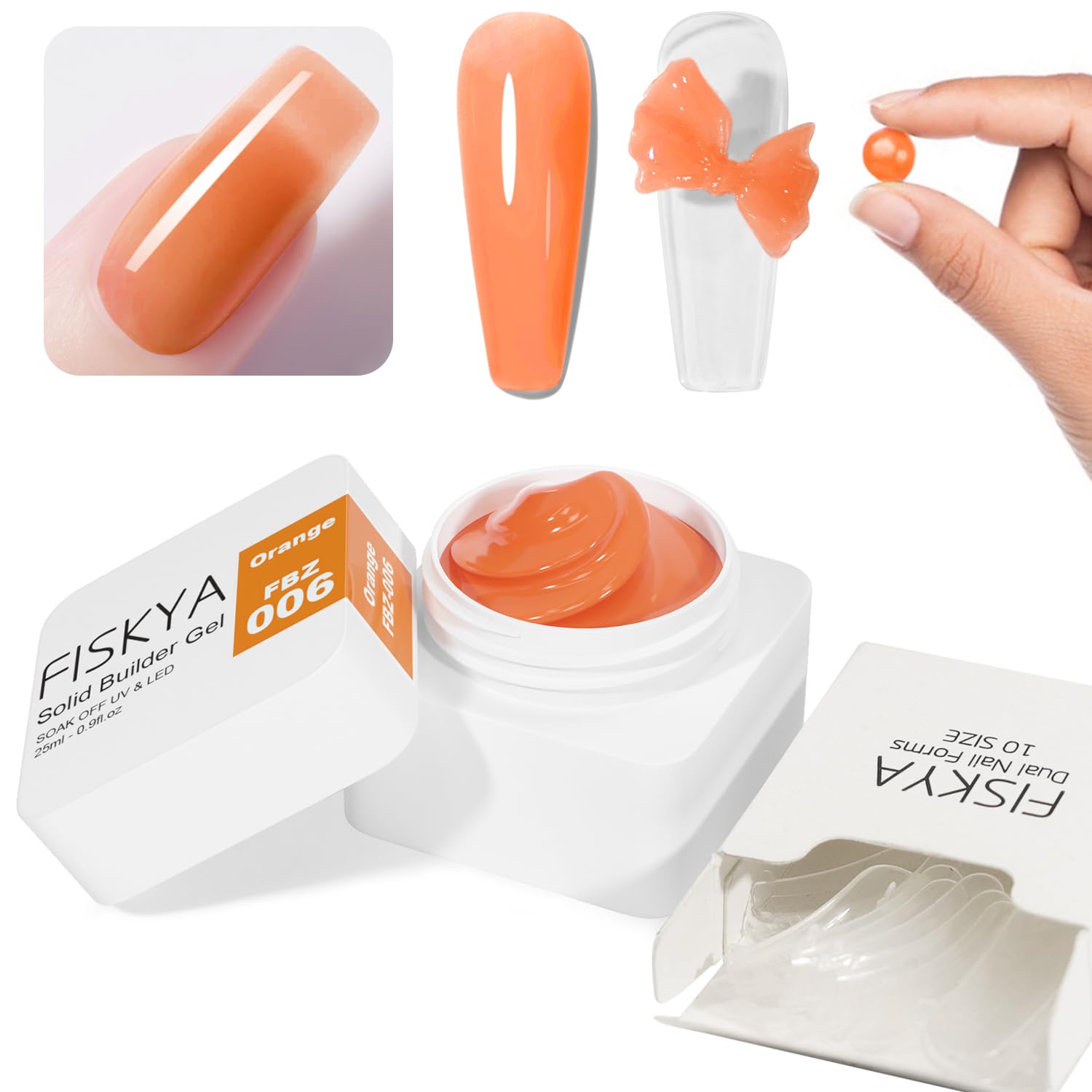Amazon.com : Fiskya Solid Nail Builder Gel 25ml-0.9fl.oz Clear Solid ...