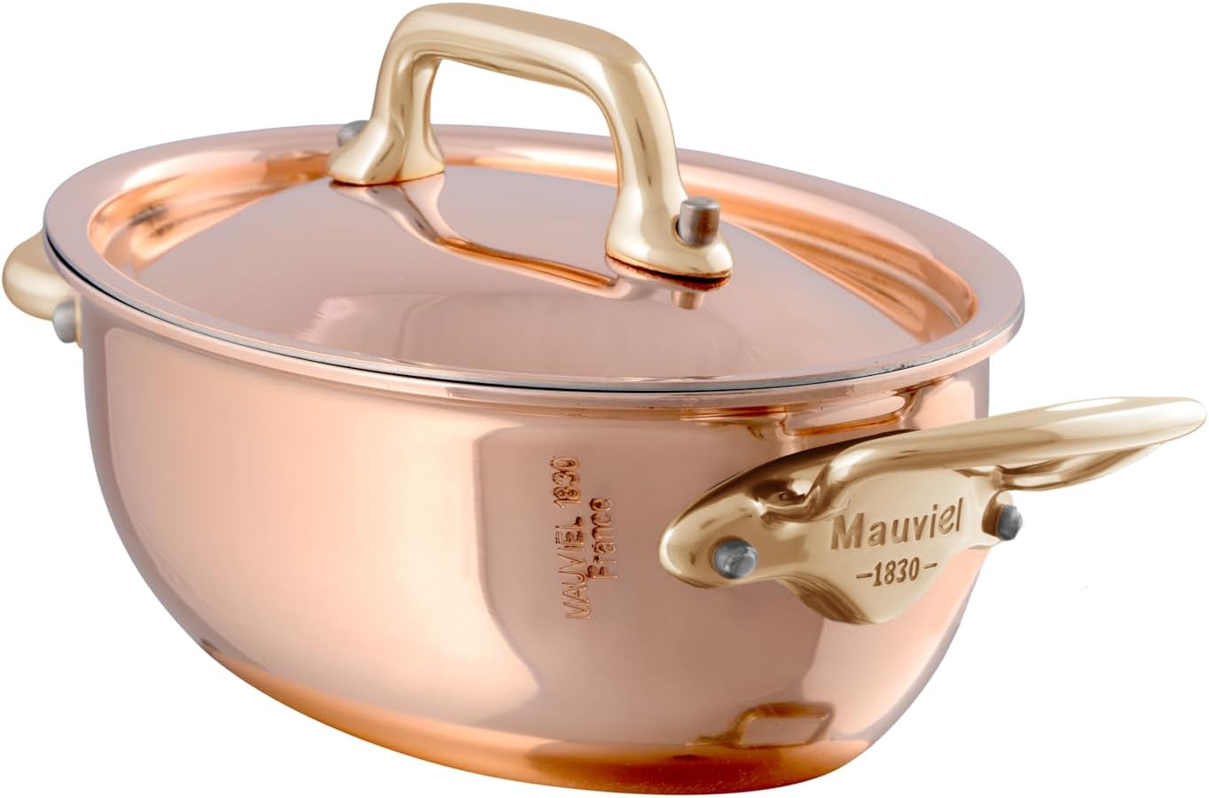 Amazon.com: Mauviel M'MINIS Copper Oval Stew Pan With Lid, Brass ...