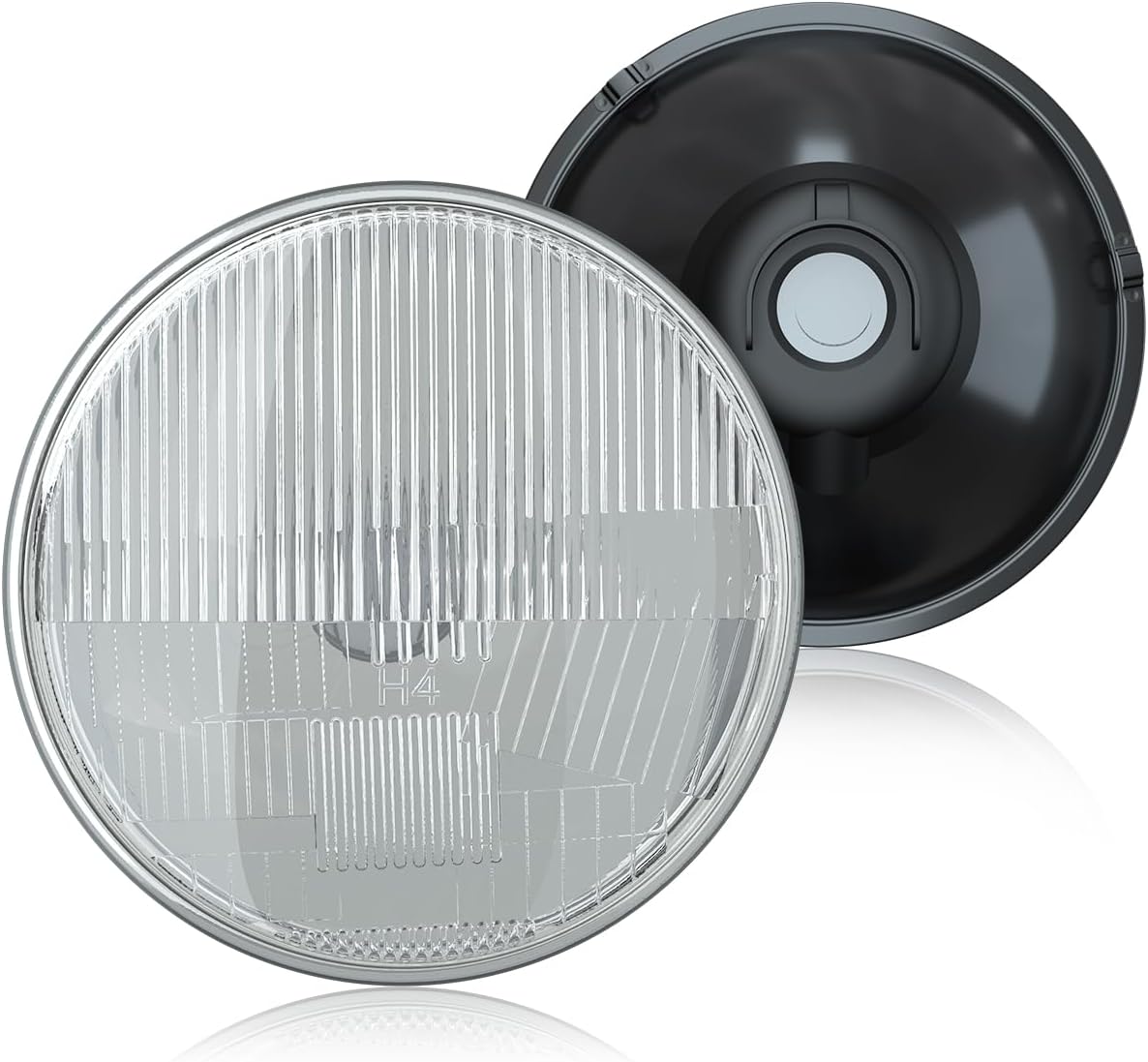 Amazon.com: HOEDUI 7 Inch Glass Headlights Housing Replacement for H4 ...