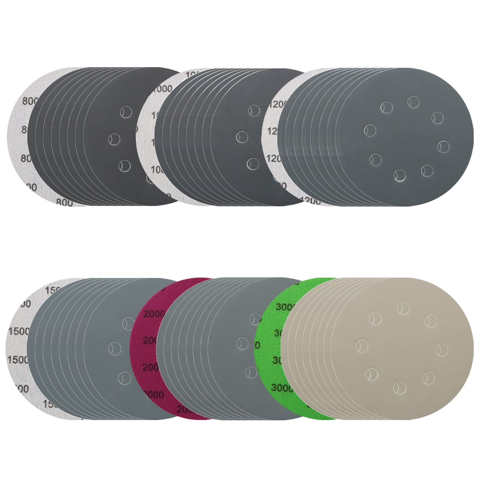 Orbital Sander Sandpaper Wet Dry Sandpaper Discs – 60-Piece Set, 800 To ...