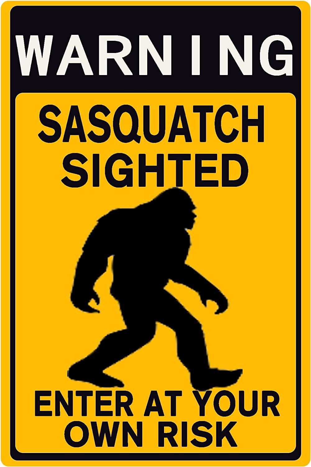 Amazon.com : Metal Sign Aluminum Tin Sign Warning Protected by Bigfoot ...