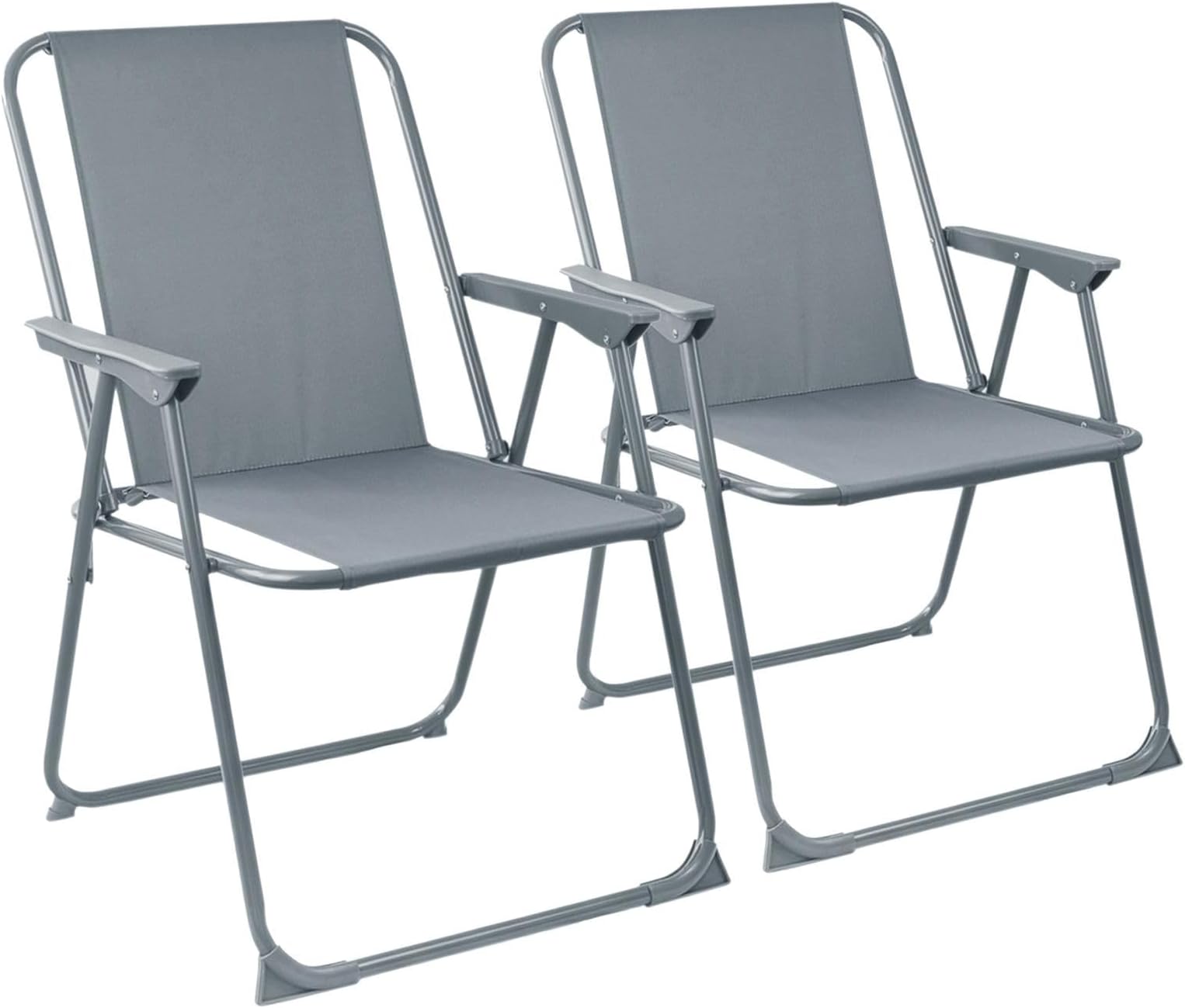 Mondeer Folding Beach Chair Set of 2, Outdoor Deck Chair with Armrest ...