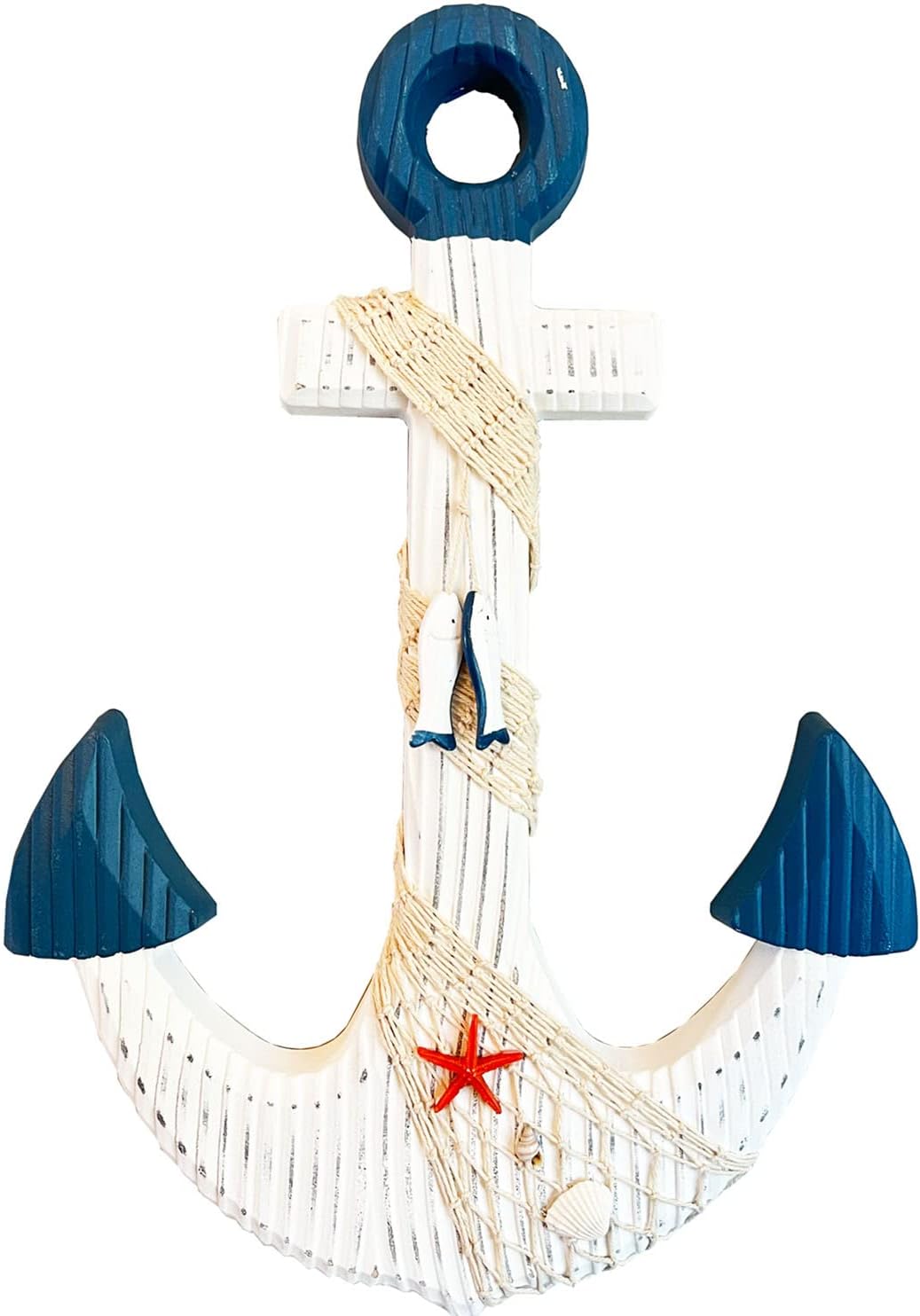 Amazon.com: Grace Home Wooden Decorative Anchor with Rope and Crossbar ...