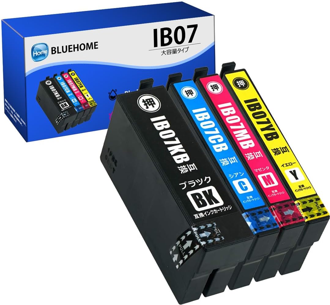 Amazon.co.jp: IB07CL4B 互換インク エプソン用 インク IB07 マウス 4色セット IB07KB IB07CB ...