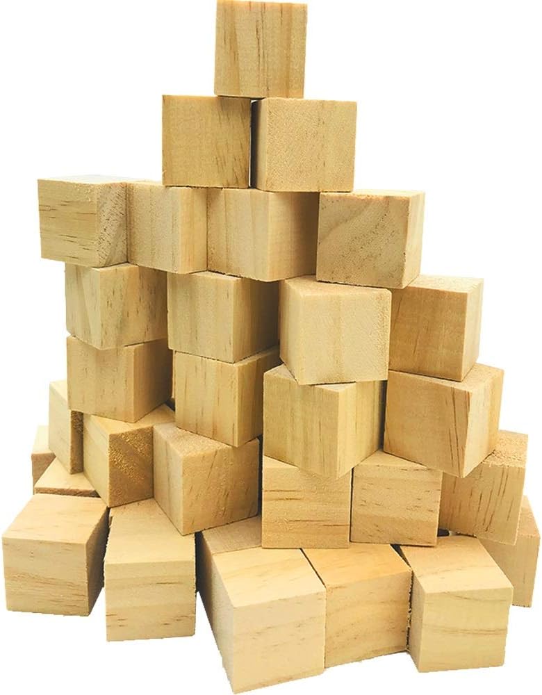 Kurtzy Small Wooden Cubes (120 Pack) - 2 x 2 x 2cm (0.79 x 0.79 x 0.79 ...