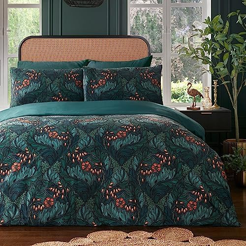 Laurence Llewelyn-Bowen - Leaf Dark Green Turquoise Duvet Cover Sets ...