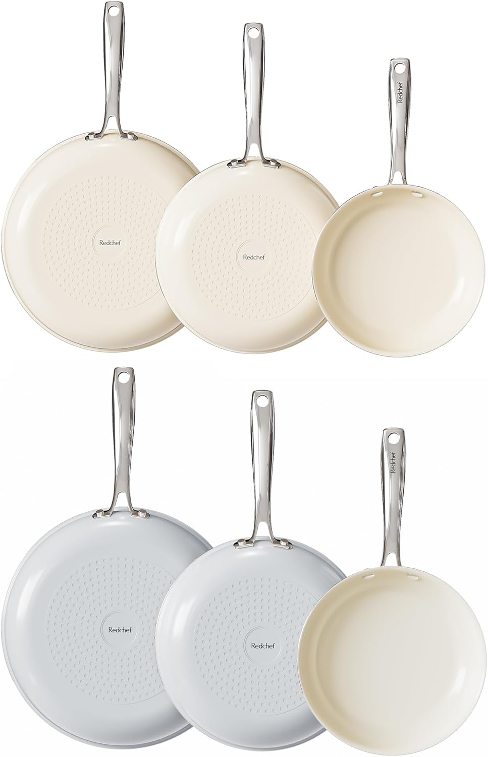 Amazon.com: Redchef Non Stick Ceramic Frying Pan Set, Nontoxic Ceramic ...