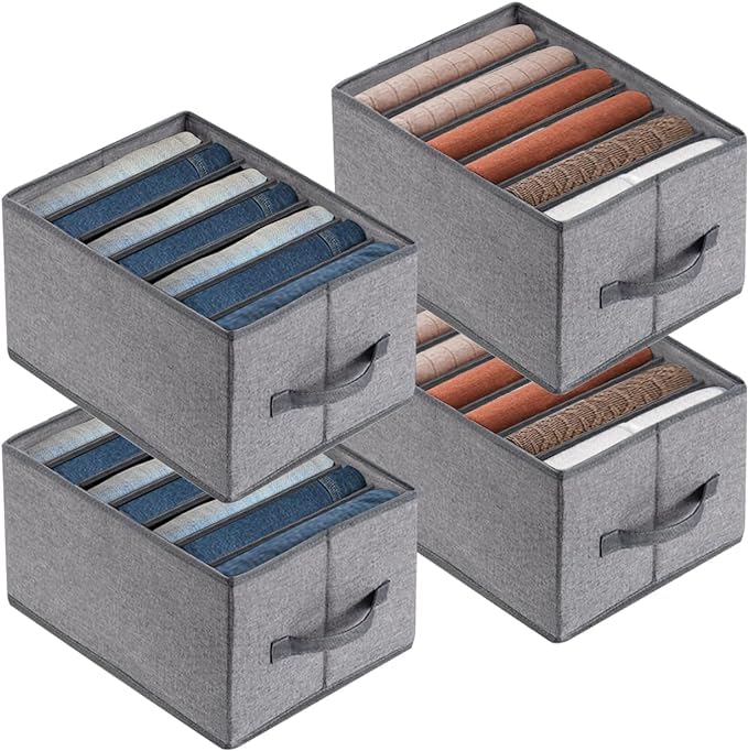 TAZLYN wardrobe clothes jeans organiser box 6 grids foldable organizer ...