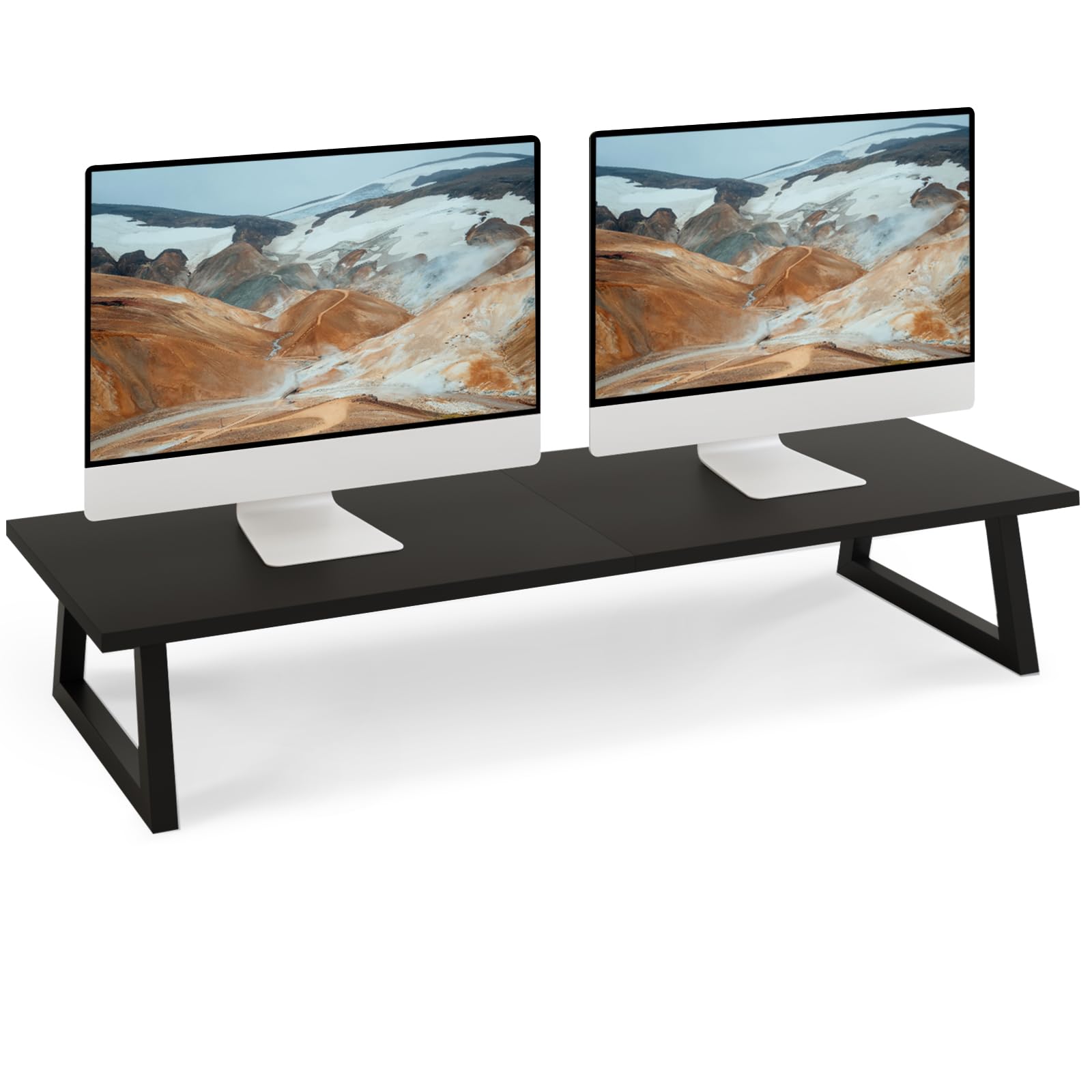 Amazon.com: TEAMIX 31.5 inch Dual Monitor Riser, Long Black Monitor ...