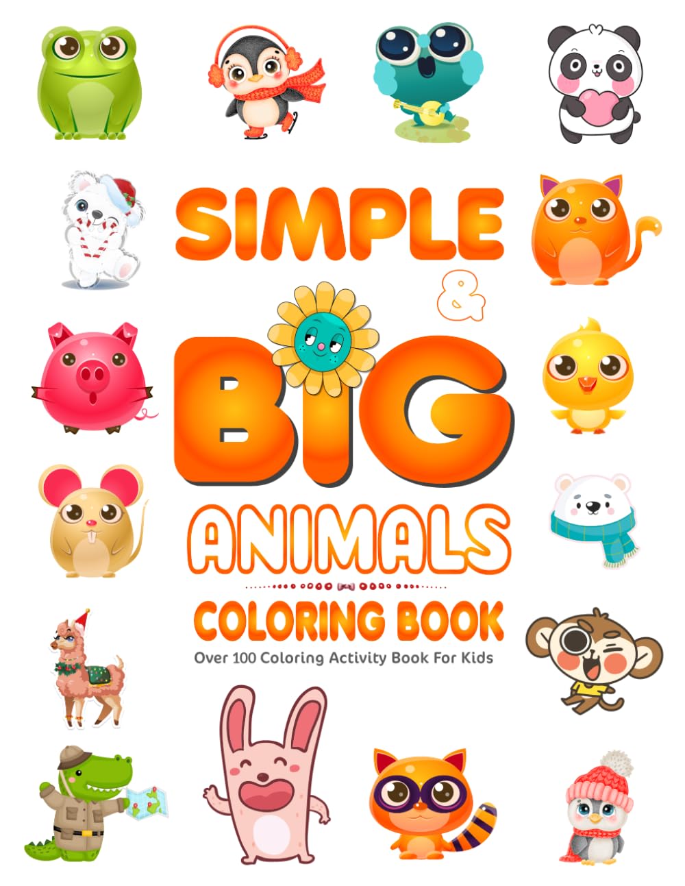 Simple & Big Animals Coloring Book Ages 1-4: First Toddler Coloring ...