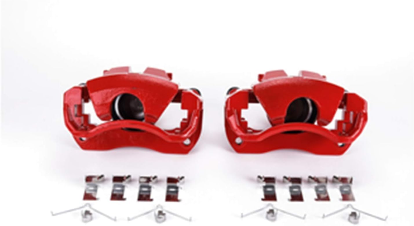 Amazon.com: Power Stop Front S3128 Pair of High-Temp Red Powder Coated ...