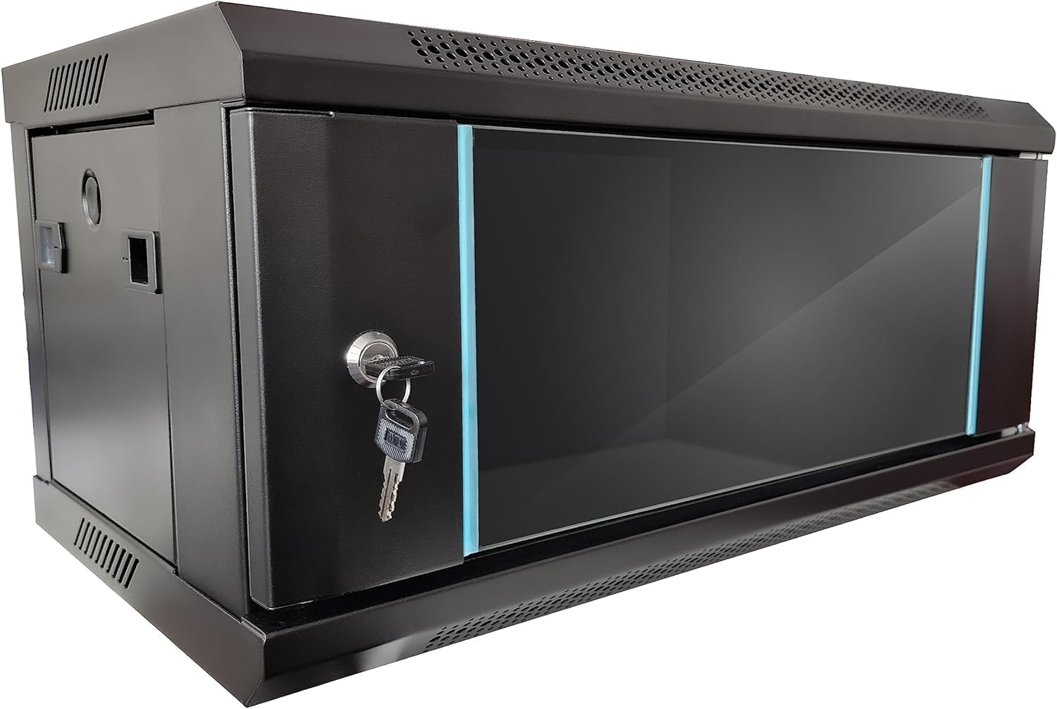 4U 19" 450mm Black Network Cabinet Data Comms Wall Rack, Patch Panel ...