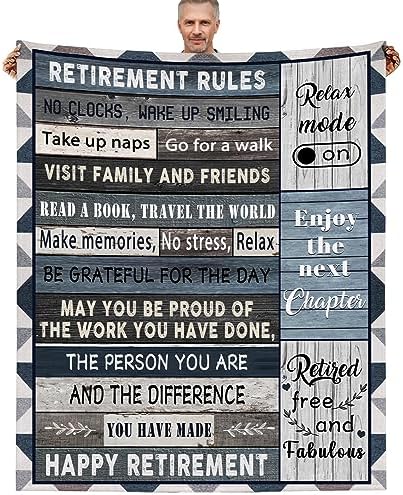 Retirement Gifts for Men, 50x60 Inches Retirement Blanket Happy ...