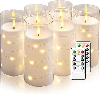 Amazon.com: Flickering Flameless Candles with Remote Timer, 6pcs LED ...