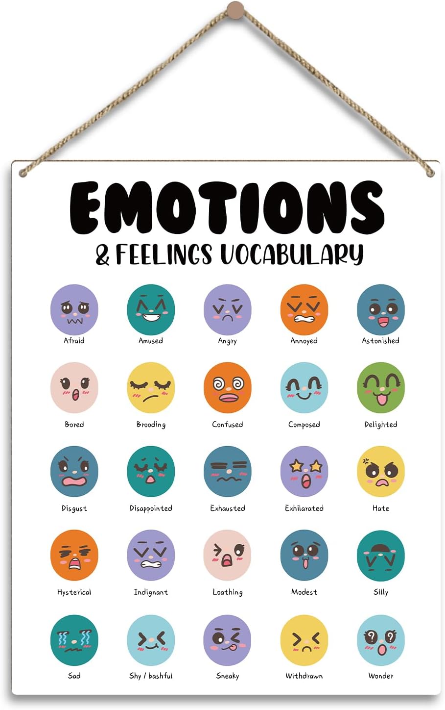Amazon.com: Emotions & Feelings Vocabulary - Shelf Wood Art Sign ...