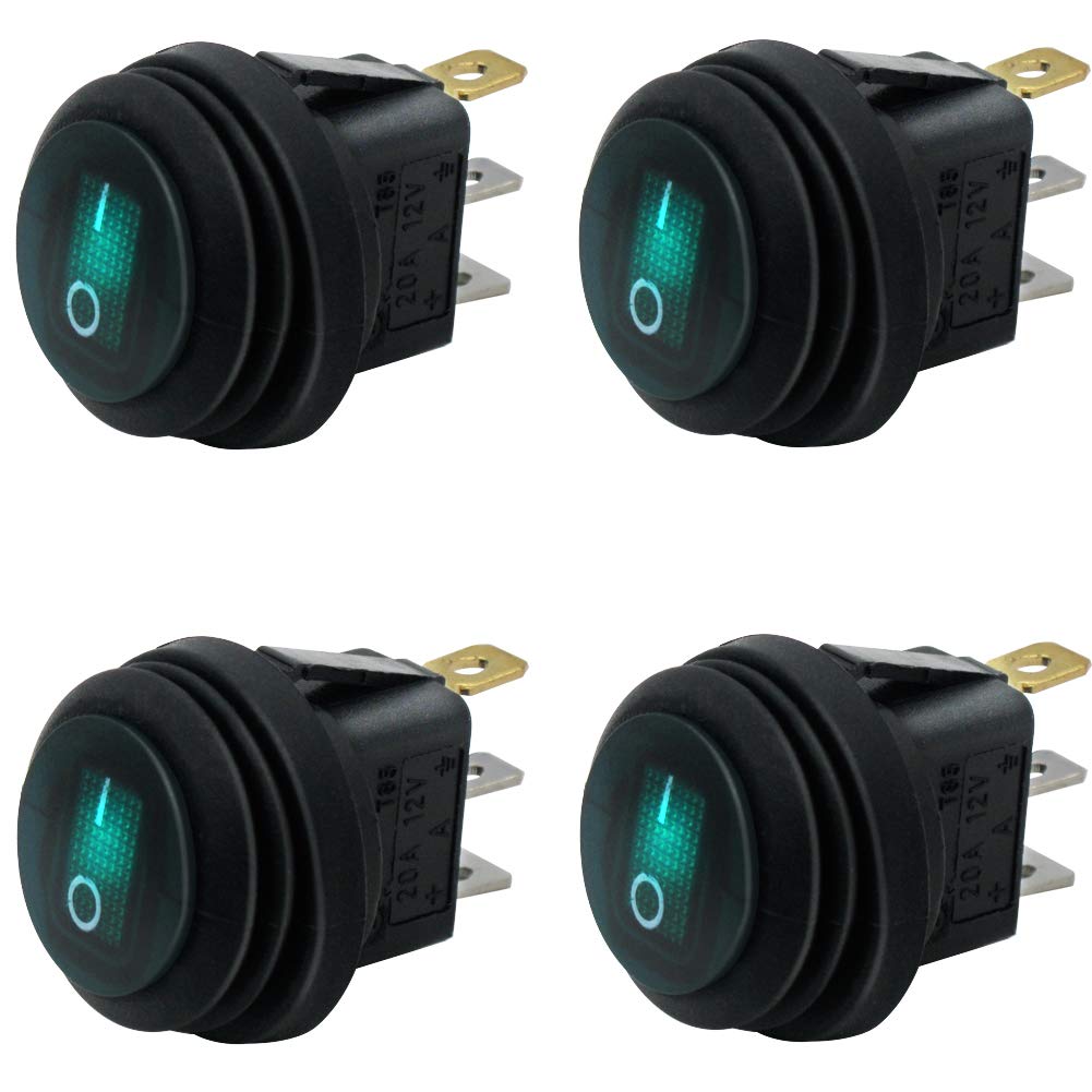 Amazon.com: mxuteuk 4pcs 12V Waterproof Round Rocker Switch Toggle ...