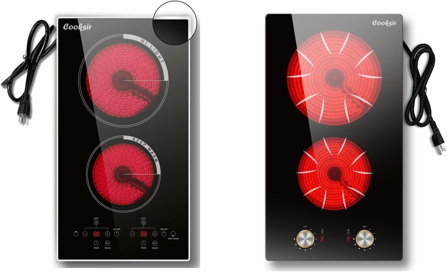 Amazon.com: Cooksir 2 Burner Electric Cooktop Set of 2 : Appliances