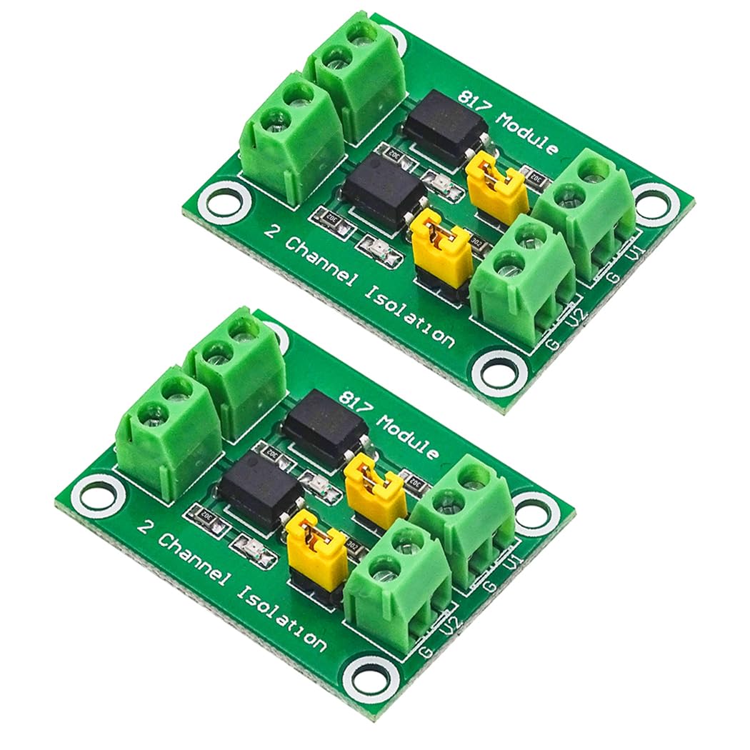 HiLetgo 2pcs PC817 2 Channel Optocoupler Isolation Board 817 Voltage ...