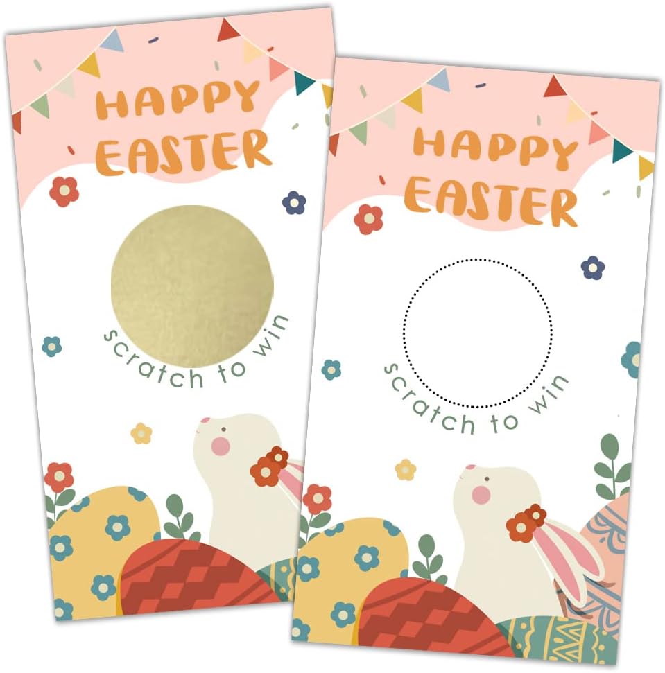 Amazon.com: REWIDPARTY Blank Easter Party Scratch Off Cards（50 Pack ...
