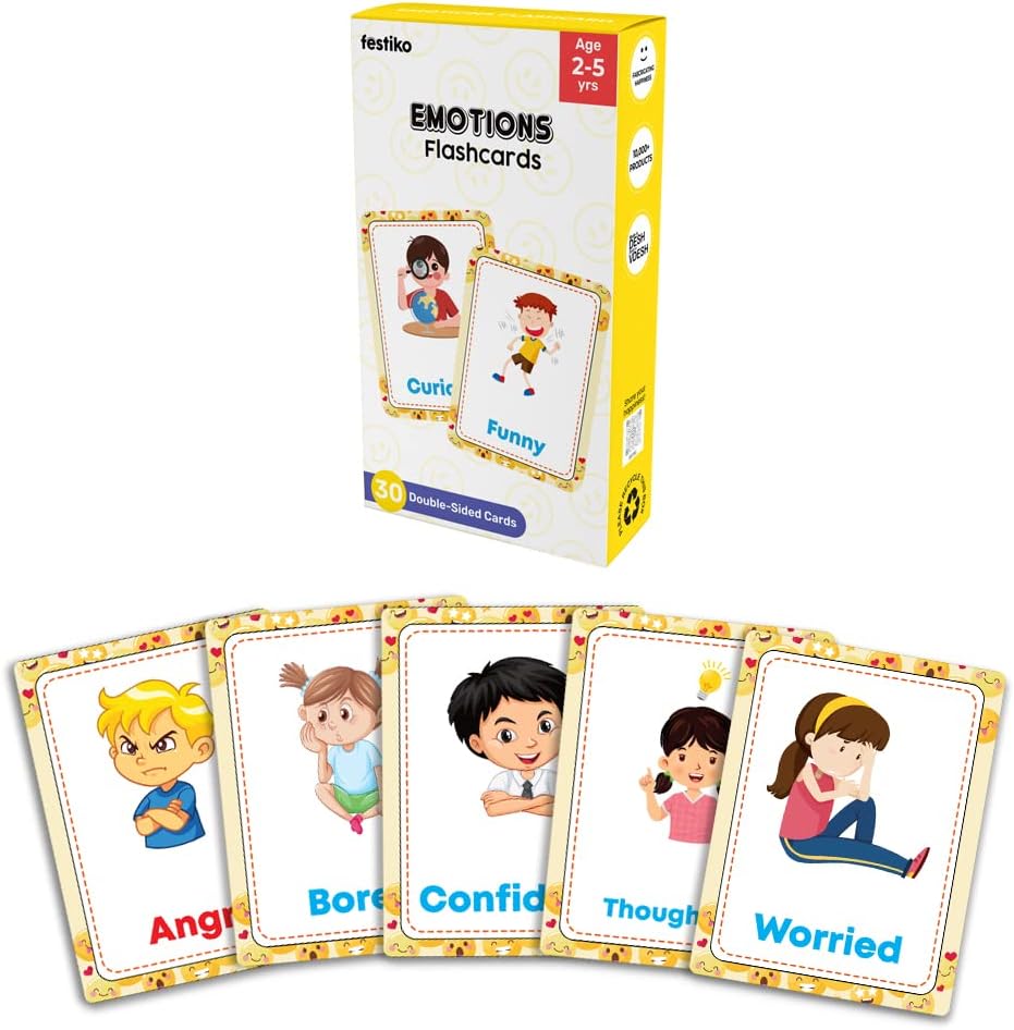 Buy Festiko® 1 Set of 30 Pcs Emotions Flash Cards, Emotions Flash Cards ...