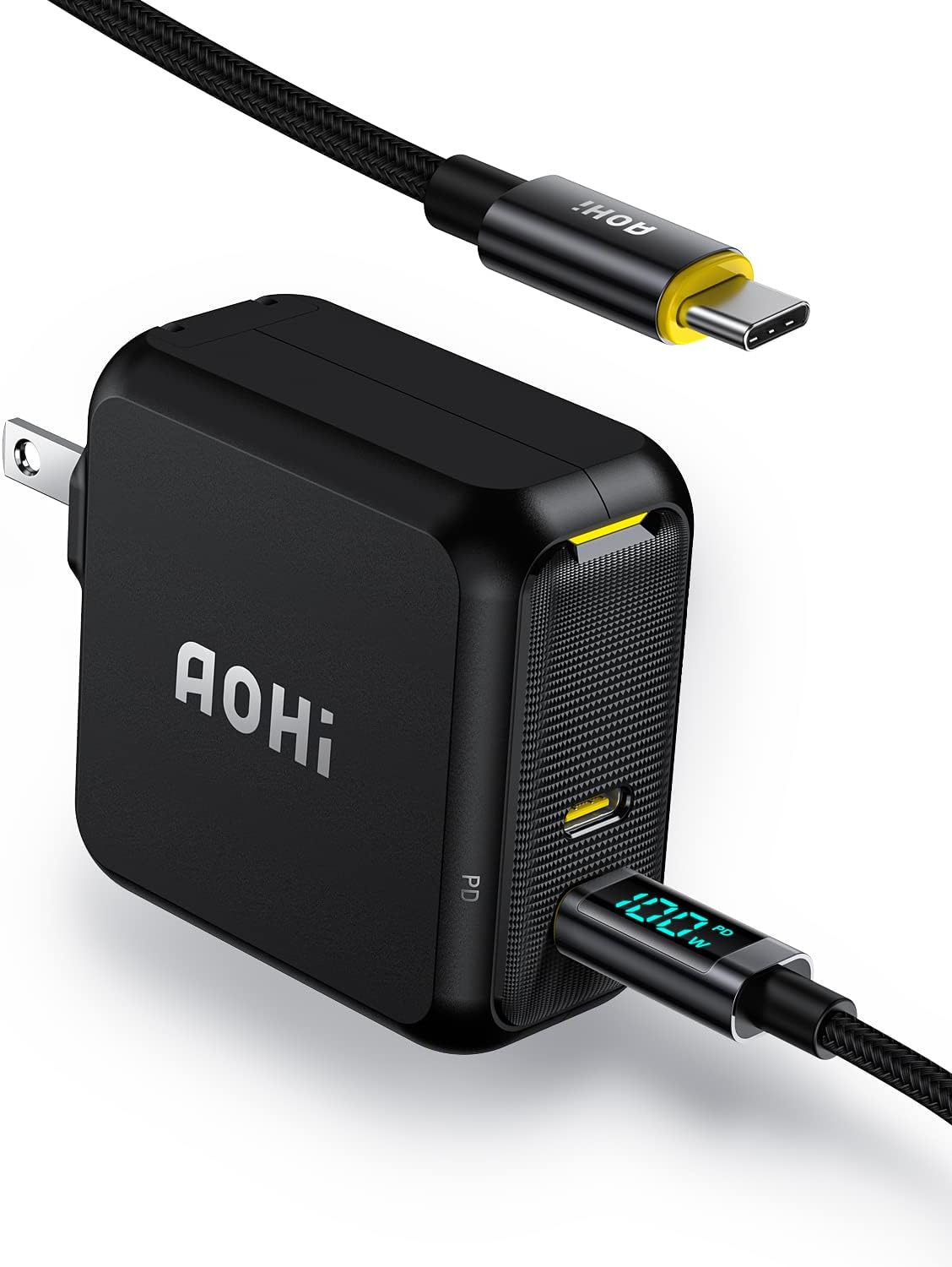 Amazon.com: AOHI 100W USB C Charger GaN+, 2 Port Type C PD Wall Charger ...