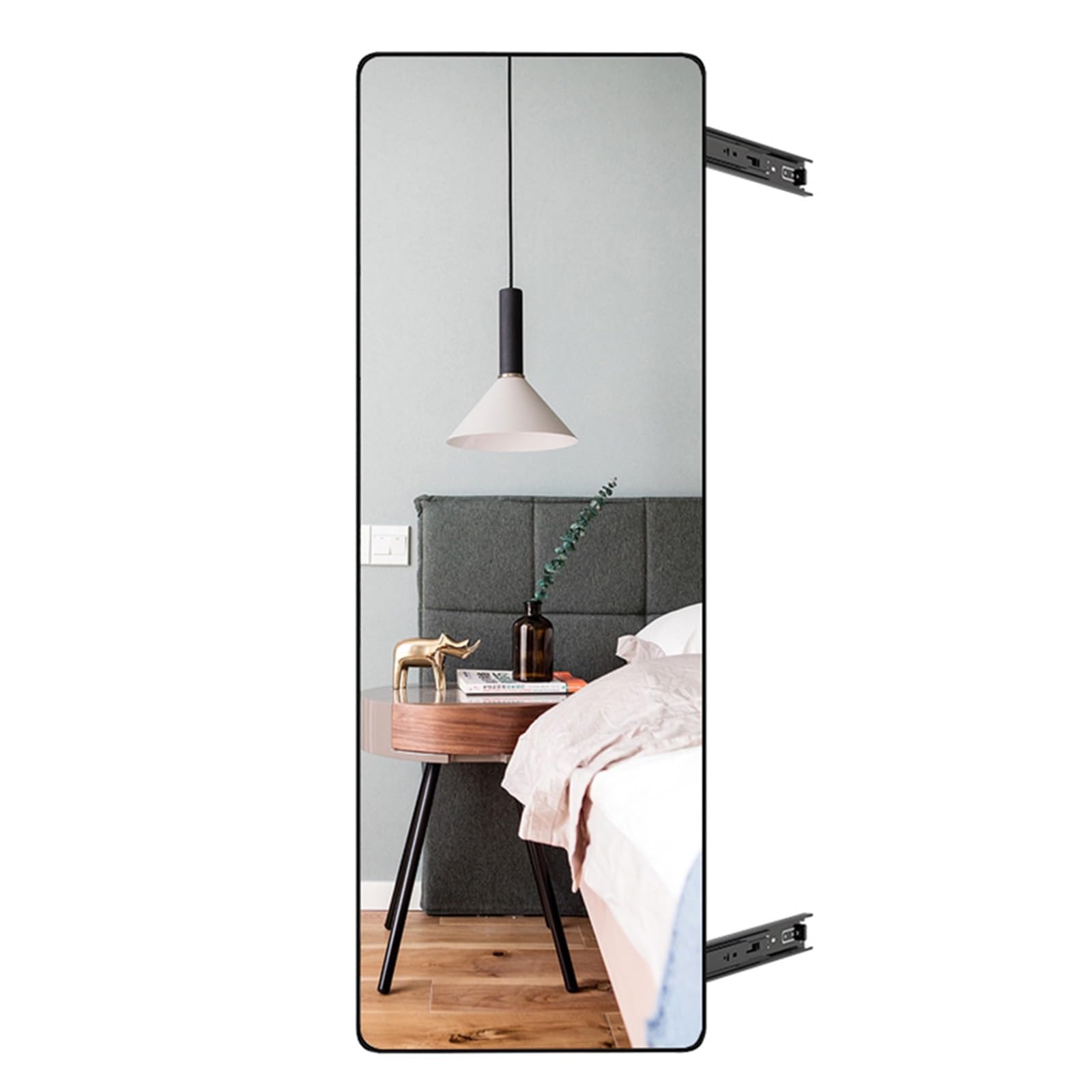 Amazon.com: Full-Length Mirror Wardrobe Built-in Folding Push-Pull ...