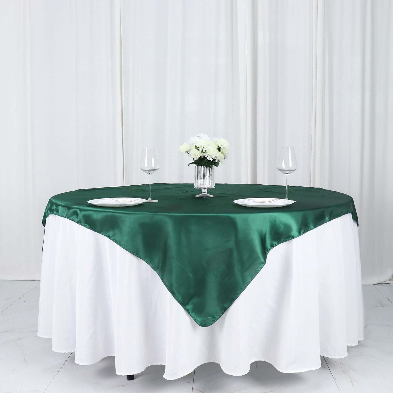 Amazon.com: Efavormart 60" Satin Square Tablecloth Overlay for Wedding ...