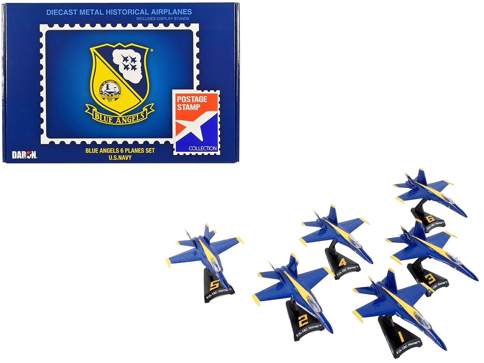 Amazon.com: Postage Stamp F/A-18C Blue Angel 6 PC Gift Set 1/150 ...