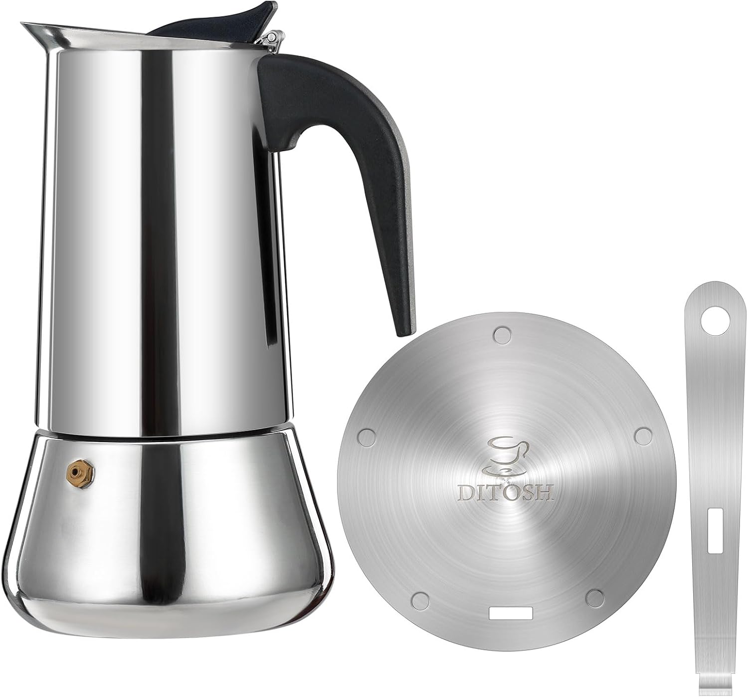 Amazon.com: DITOSH 12 Cup Stovetop Espresso Maker Stainless Steel Moka ...