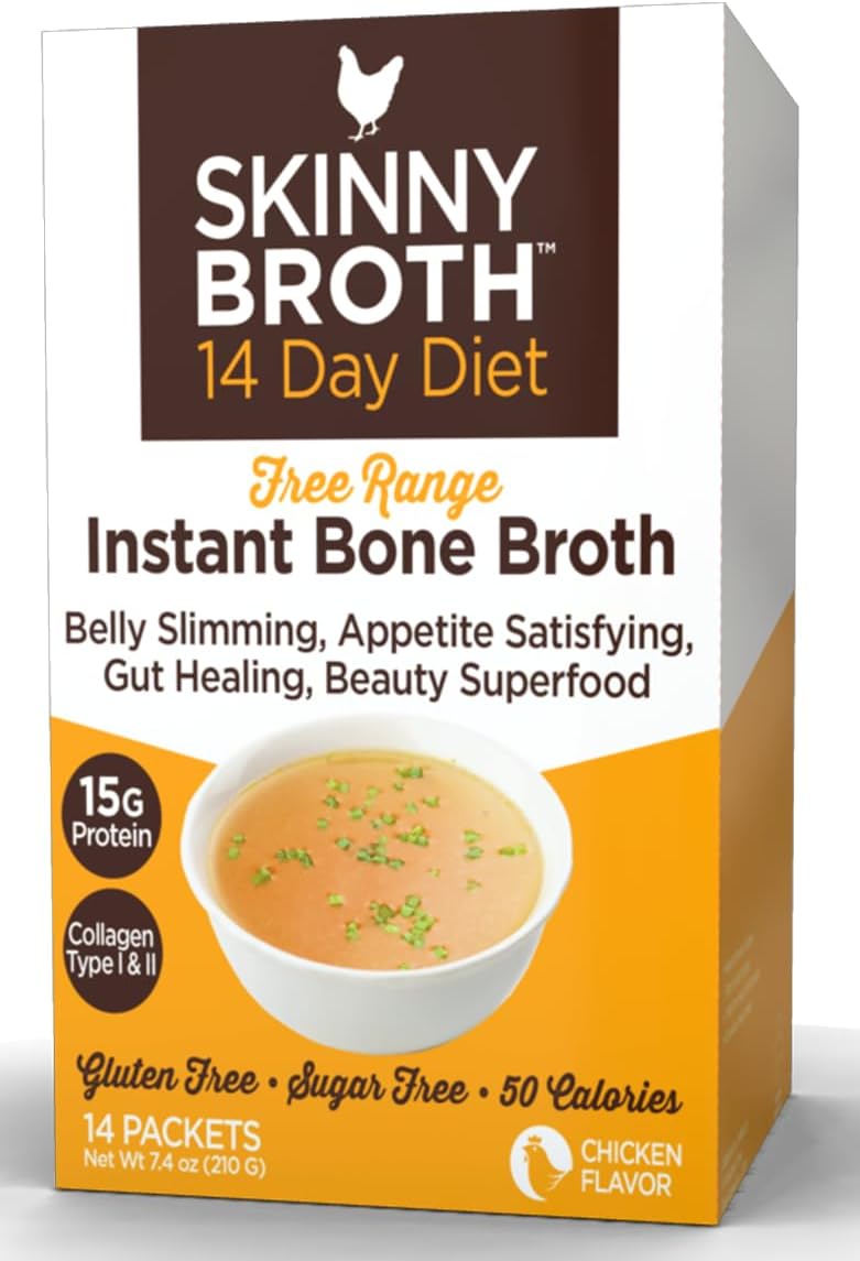 Amazon.com: Skinny Broth 7-Day Plan, Instant Bone Broth, Chicken Broth ...