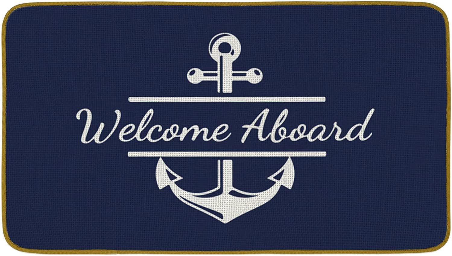 Amazon.com: Welcome Nautical Theme Decorative Doormat, Anchor Boat ...