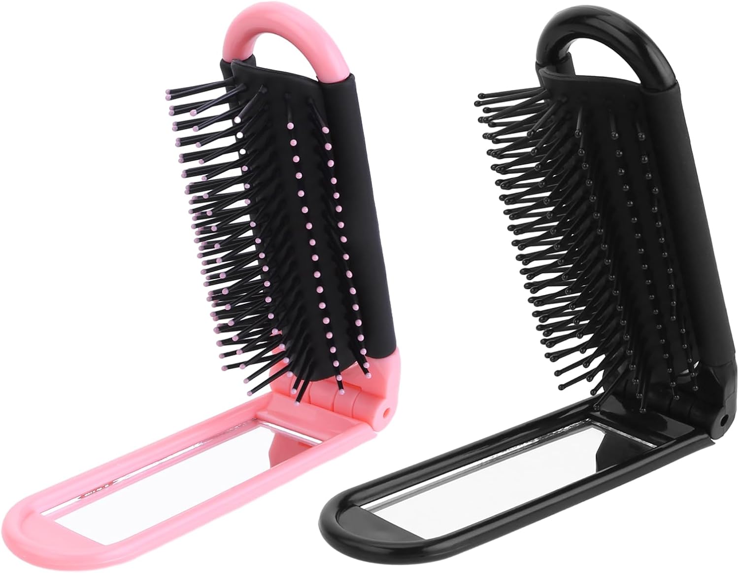 2 Pieces Travel Hair Brush Easy to Carry Folding Hair Brush Integrated ...