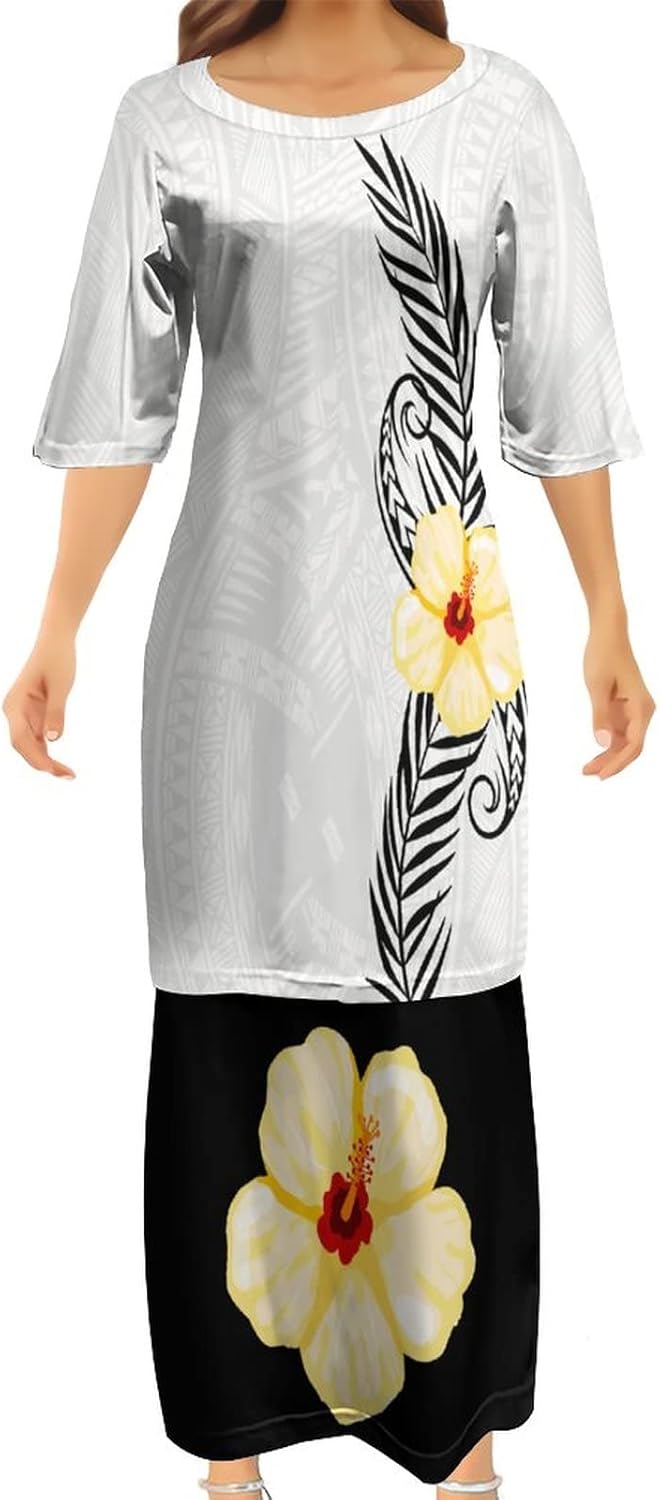 Polynesian Puletasi Traditional Dresses Hawaiian Custom Samoan Half ...