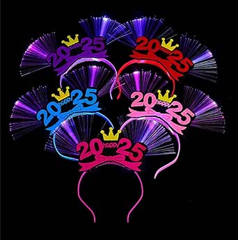 Amazon.com: Nenluny 4pcs 2025 LED Light Up Happy New Year Headband LED ...