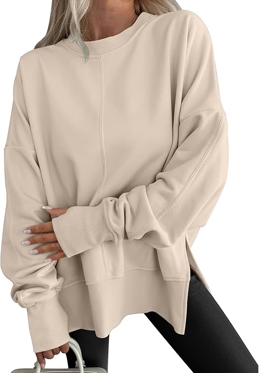 Amazon.com: Womens Oversized Sweatshirts Casual Long Sleeve Pullover ...