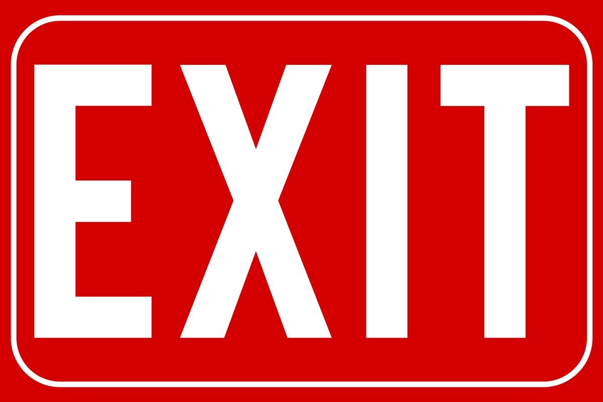 Postergully - Exit Sign Wall Art Poster 12 x 18 Inch : Amazon.in