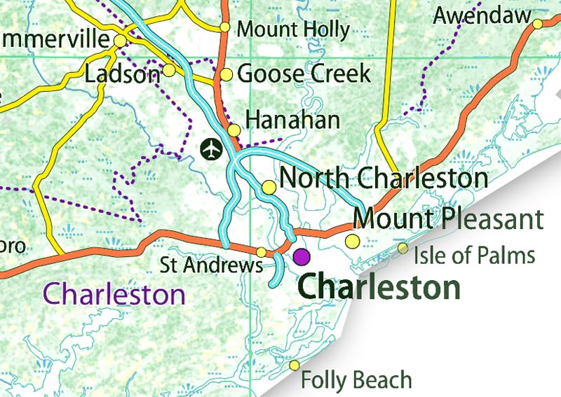 South Carolina State Map With Land Marks