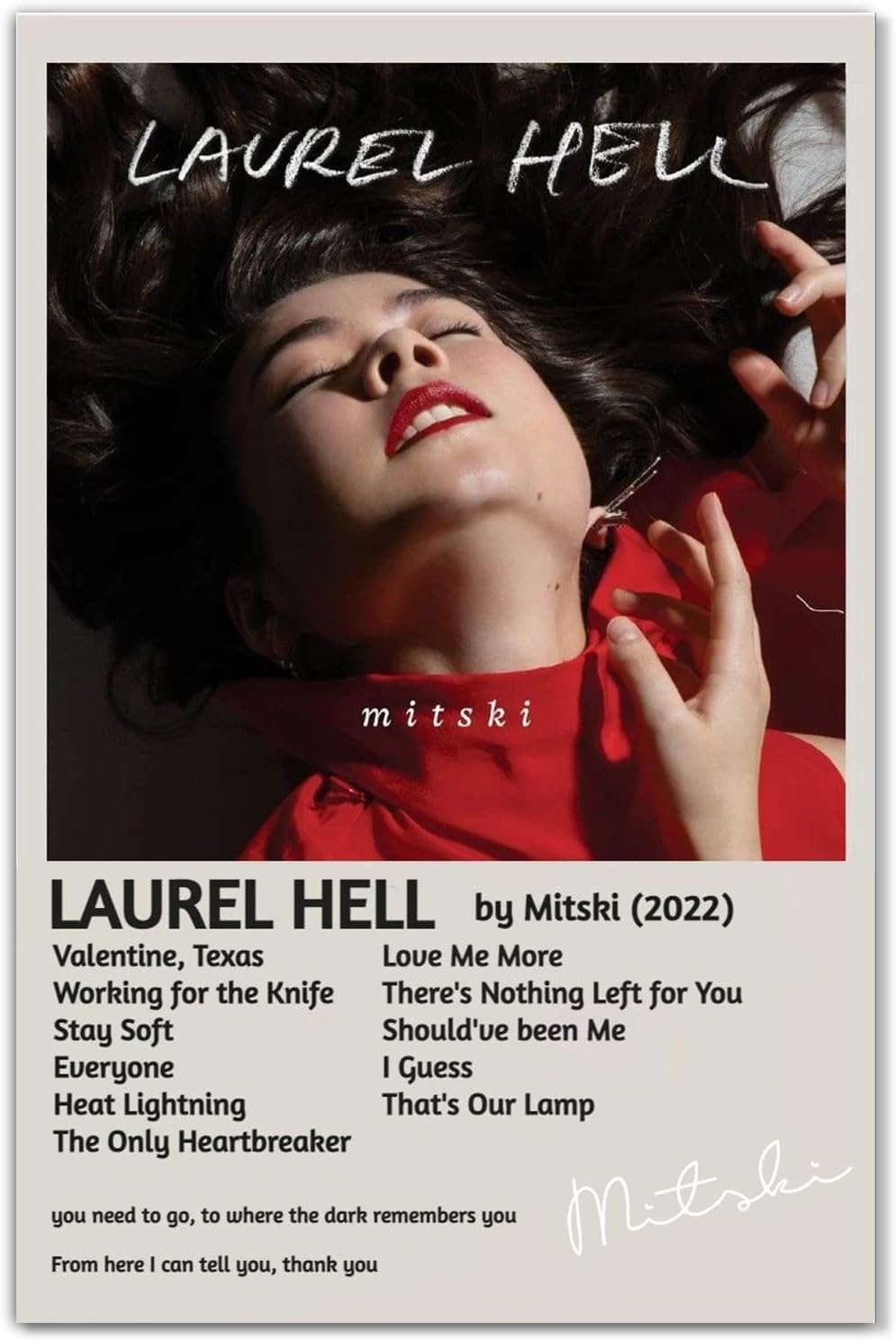 Amazon.com: IDfine Mitski Poster Laurel Hell Album Cover Posters Rock ...