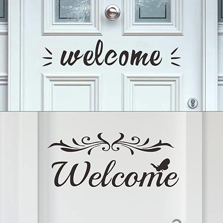 Amazon.com: Welcome Front Door Decal Vinyl Letters Sticker for Entryway ...
