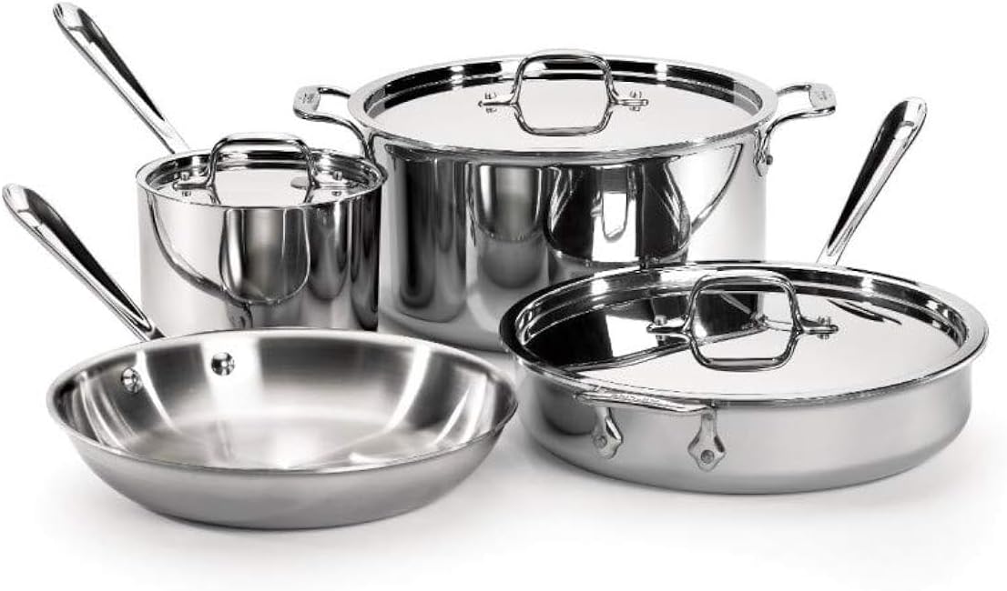 Amazon.com: All-Clad D3 3-Ply Stainless Steel Cookware Set 10 Piece ...
