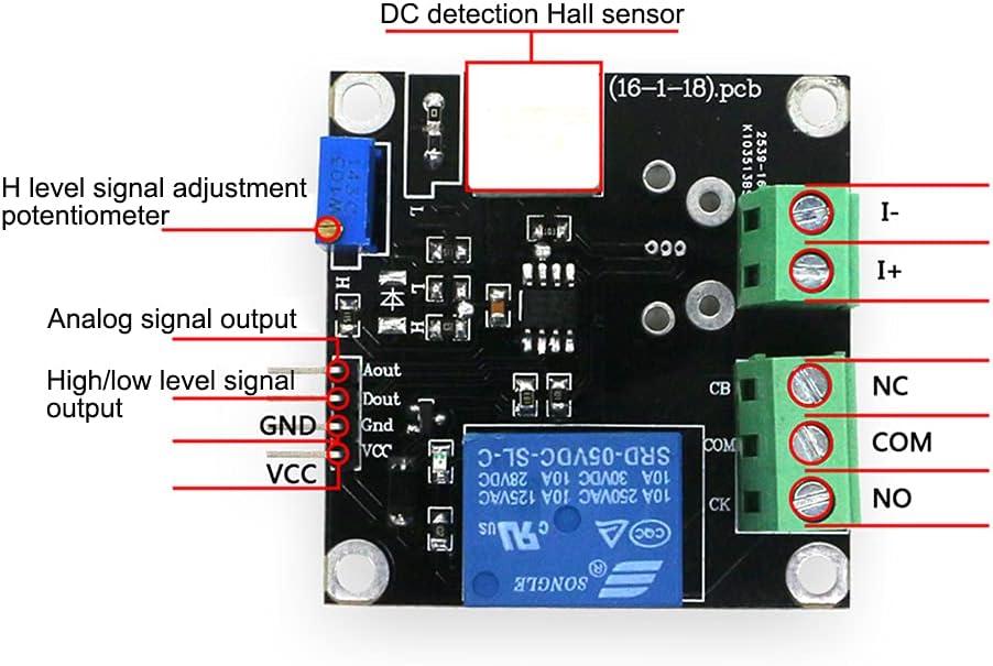 Buy Taidacent DC5V WCS1500 DC200A Hall Effect Switch Hall Effect ...