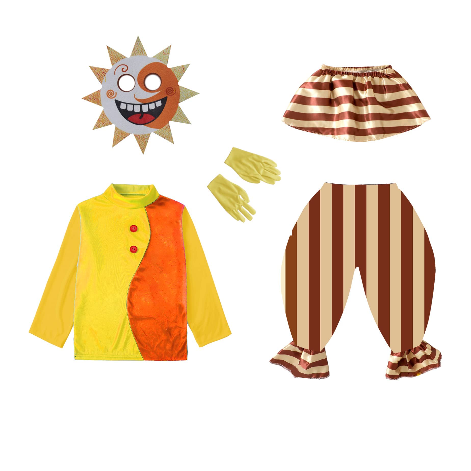 Buy Sundrop Moondrop Costume FNAF Sun Moon Clown Cosplay Outfit ...