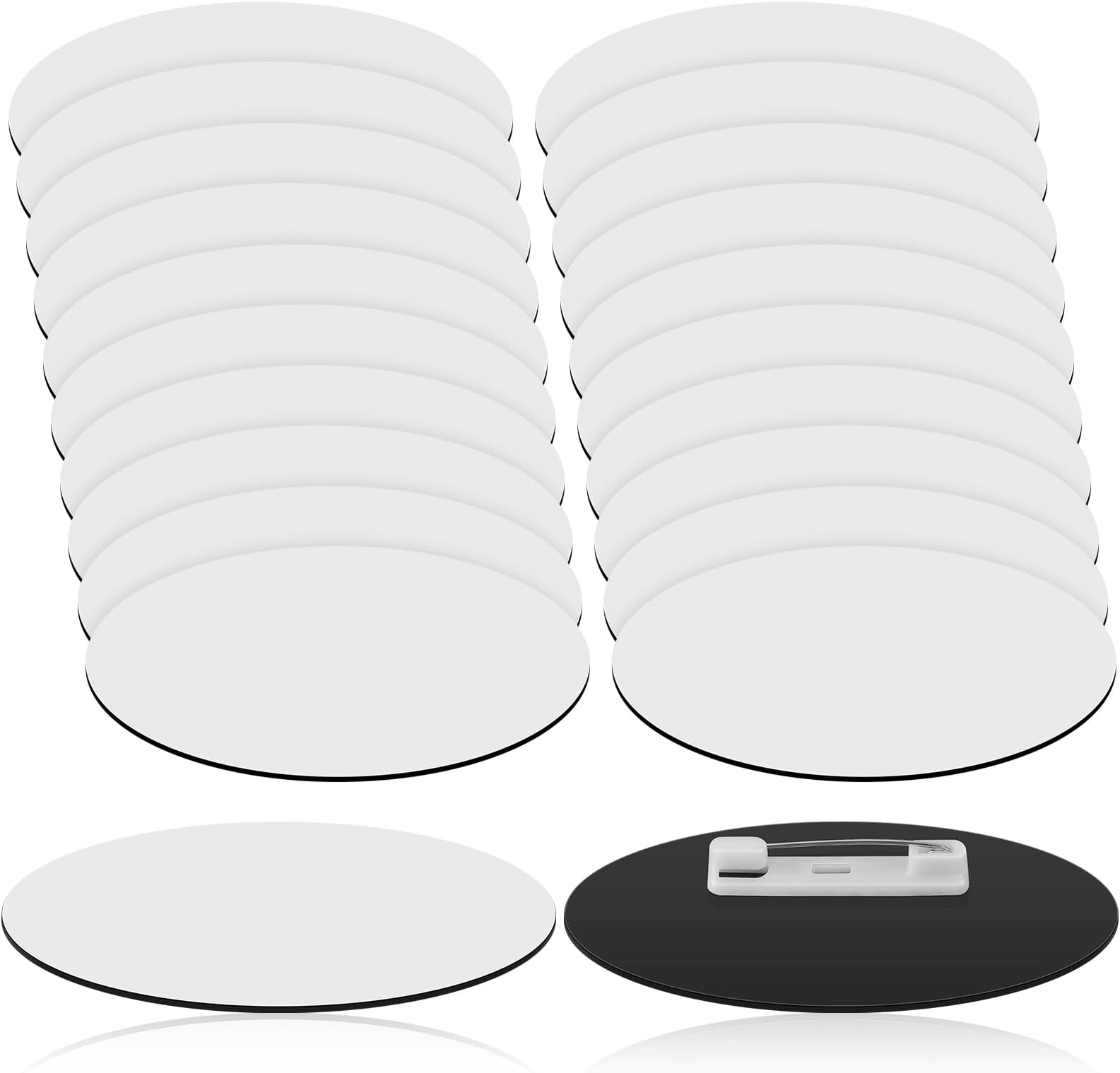 Amazon.com : XunYee 20 Pcs Blank Name Tags Pins 1.5 x 3 Inch Plastic ...