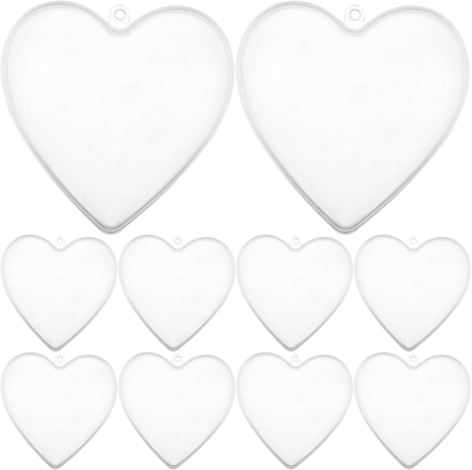 Amazon.com: Cabilock 10pcs Clear Plastic Heart Hanging Ornaments ...