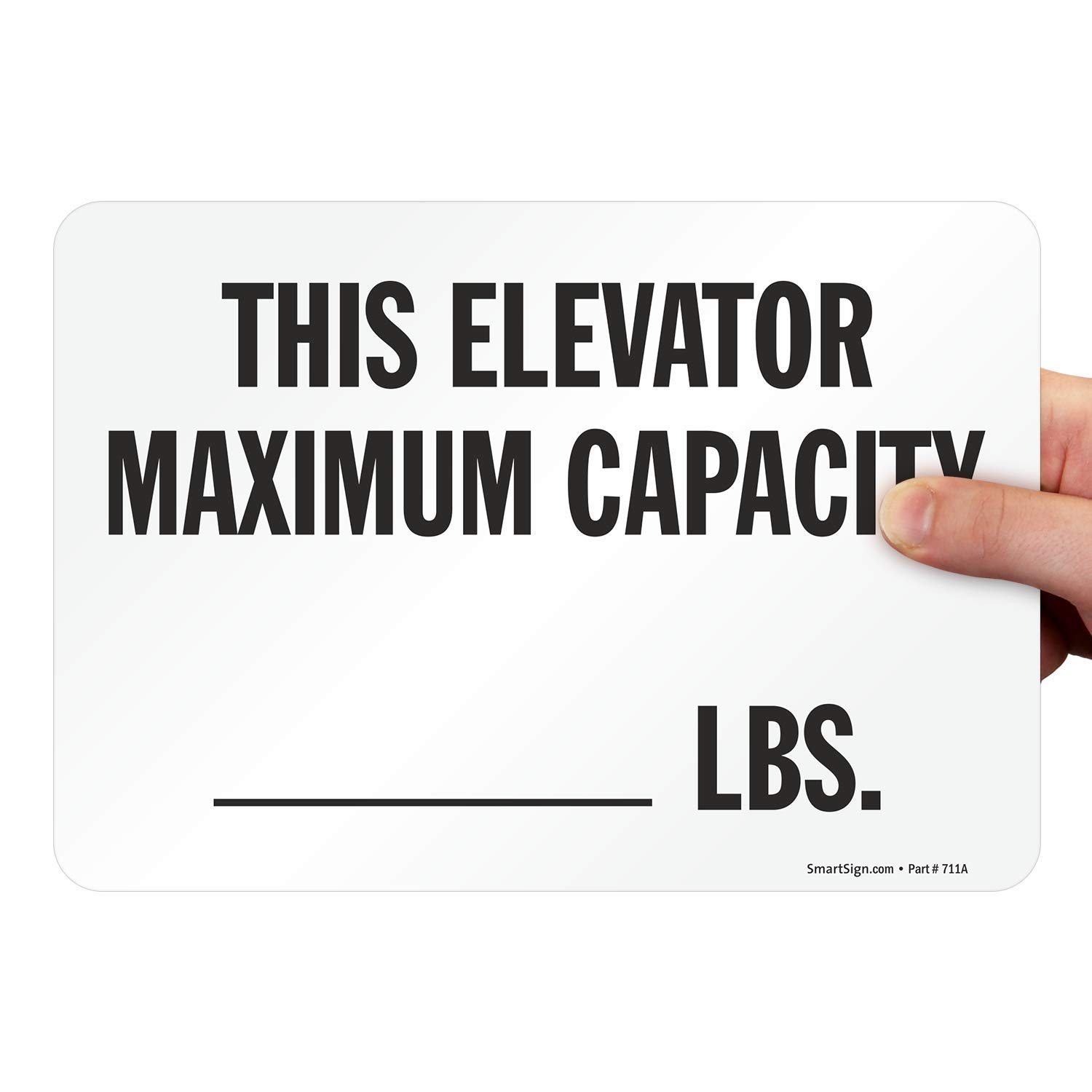 SmartSign "This Elevator Maximum Capacity __ Lbs" Write-On Label | 7" x ...