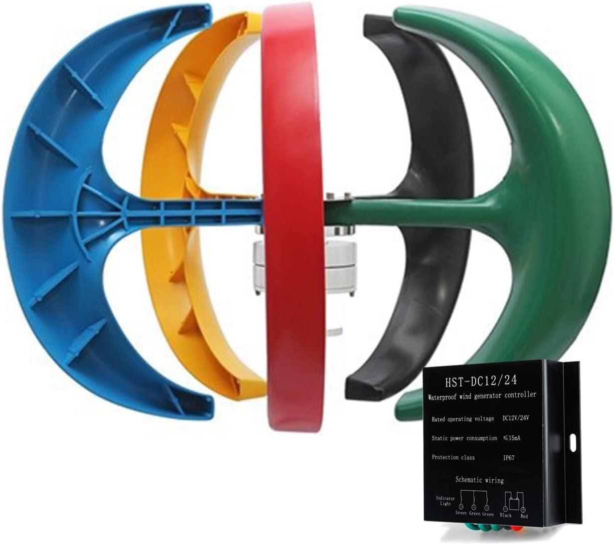 Amazon.com: Wind Turbine Generator Kit, 100W 200W 300W 12V/24V 5 Blades ...