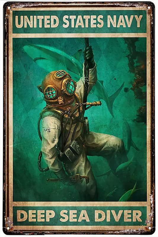Amazon.com : Funny Metal Tin Sign American Diver United States Navy ...