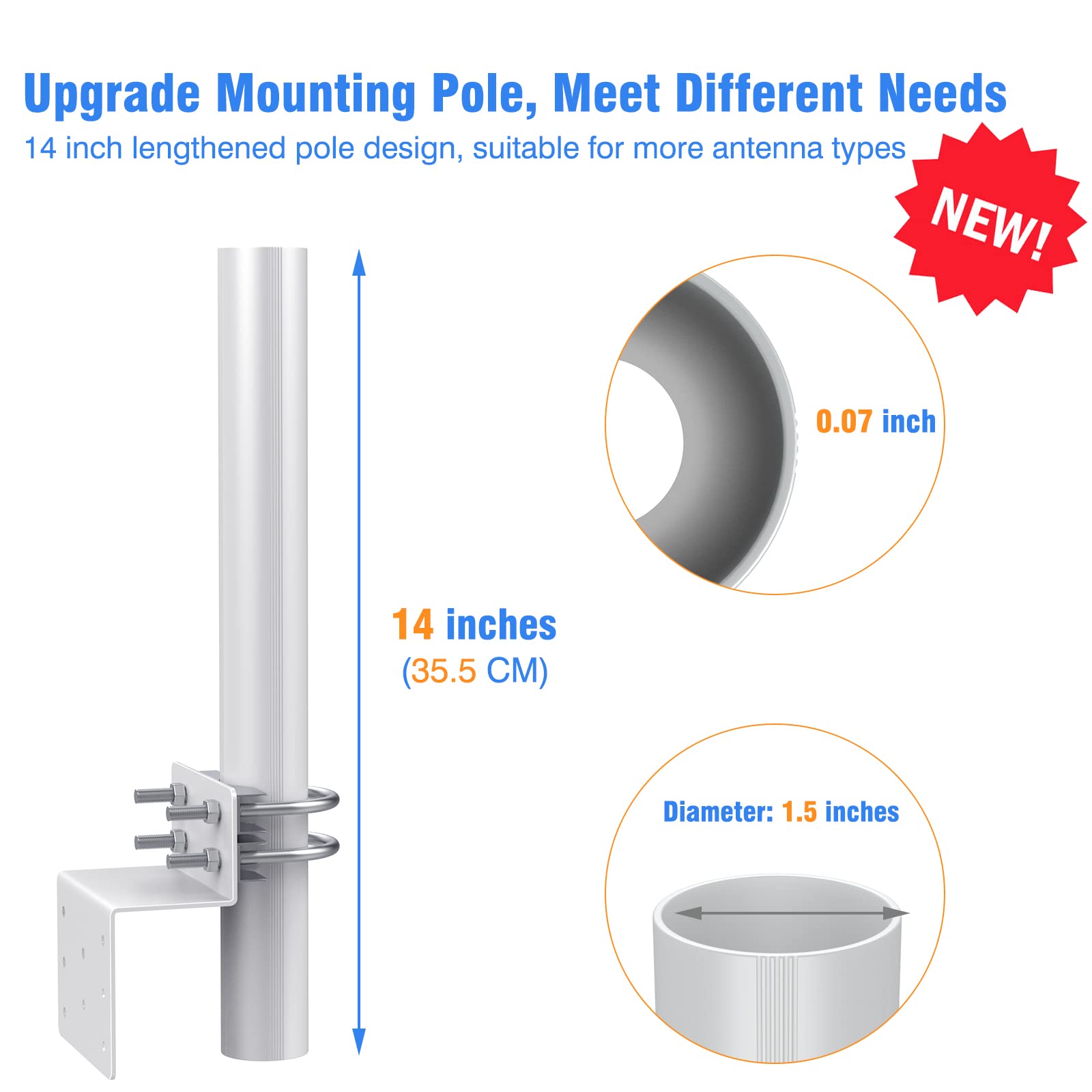 Snapklik.com : Antenna Pole Mount, Universal Antenna Installation ...