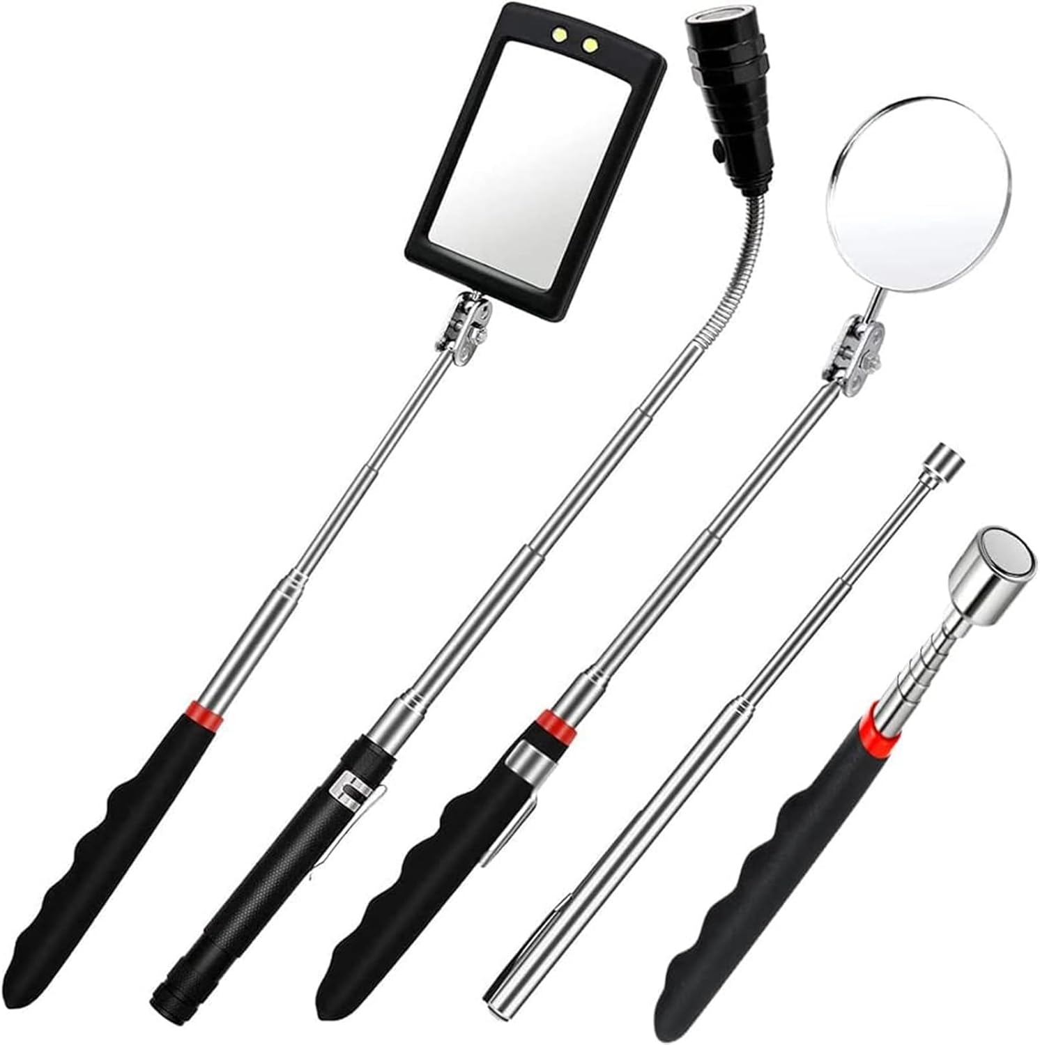 Telescopic Magnetic Pickup Tool Set,5Pcs Led Magnetic Telescoping Pick ...